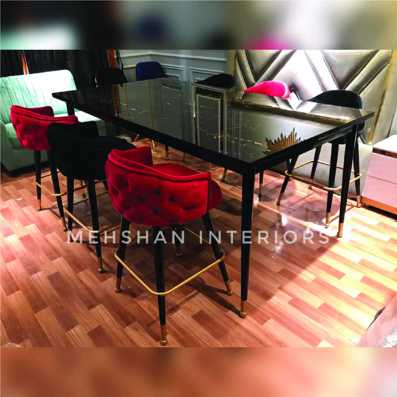 Bar Style Dining Table - Mehshan Interiors