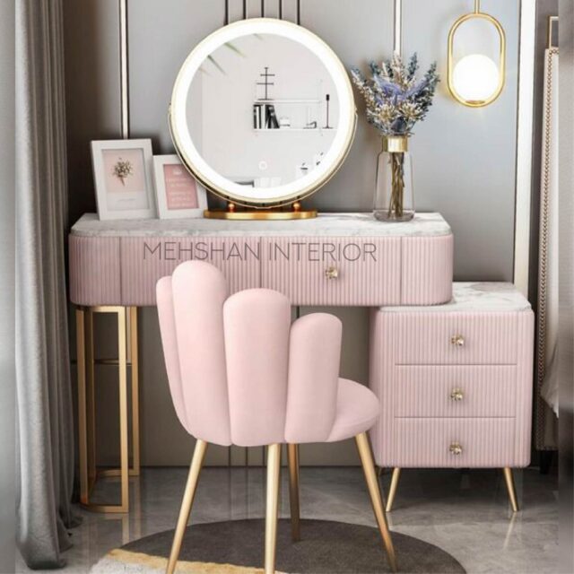 Design Dressing Table in Pink Color - Mehshan Interiors